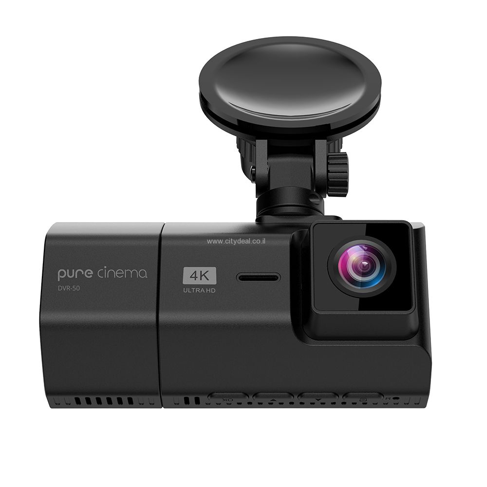 מצלמת דרך לרכב באיכות PURE CINEMA 4K דגם DVR-50 | יבואן רשמי